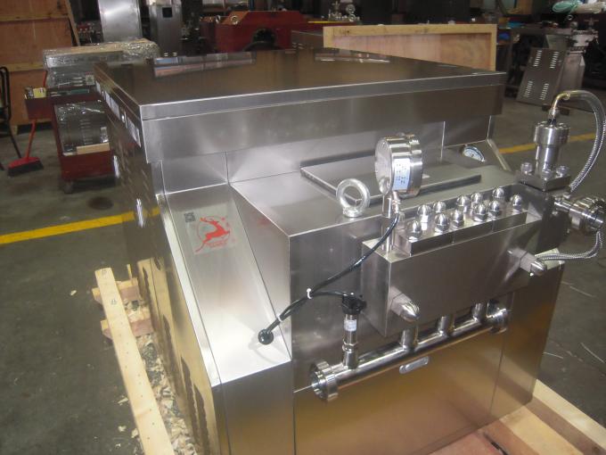 Two Stage Milk Homogenizer Machine / Cream Homogenization Equipment